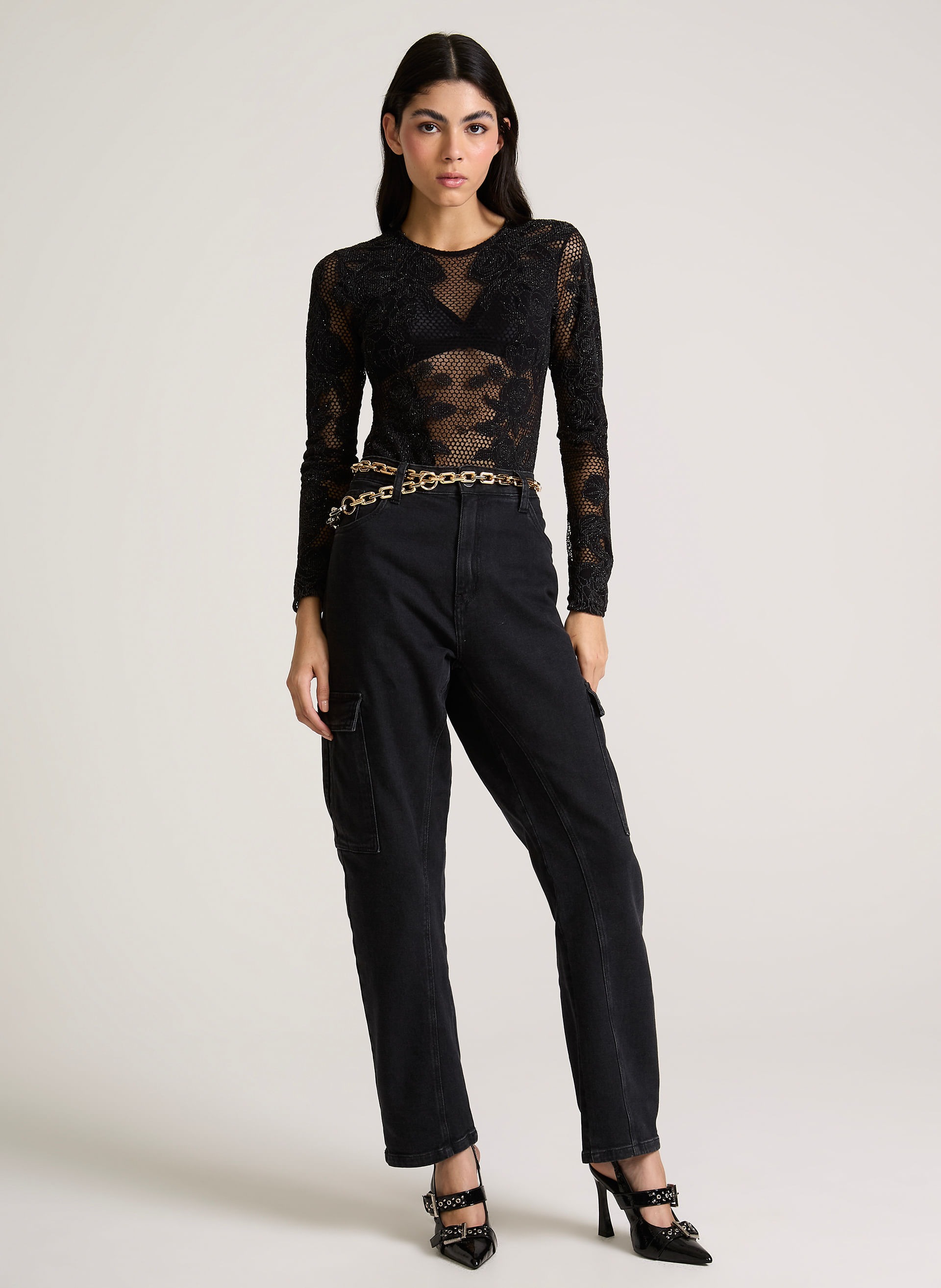 Body Justo Black Roses John John Feminino - John John | Loja Online